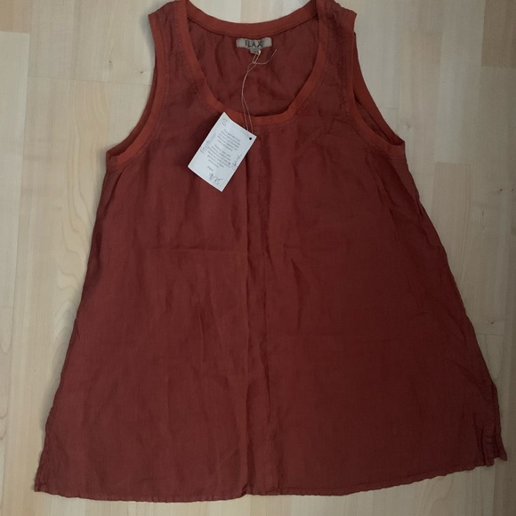 Flax | Tops | Flax Rust Sleeveless Tunic Top New S | Poshmark